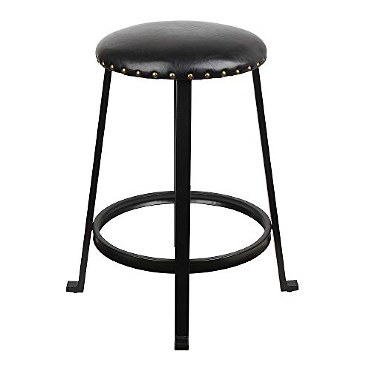 GIA 24-Inch Studded Backless Counter Height Stool, Set of 2, Black