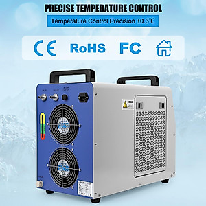 SXYCMY CW-5000 Industrial Water Chiller 7L 1.14HP 2.64gpm Water Cooling System for 40W 50W 60W 70W 80W 90W 100W CO2 Laser Engraving & Cutting Machines,Cools 3868 BTU/Hour