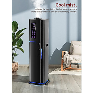 2.64Gal Humidifiers for Bedroom Large Room, Warm and Cool Mist up to 500ft², Top Fill Diffuser Ambient Light, 3 Mist Modes, 24H Timer,35dB Quiet Humidifier for Home Office Plant