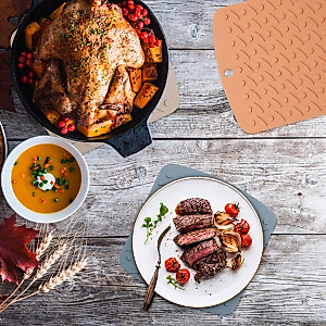 Silicone Pot Holder 4 Pack Silicone Trivet Mat - Non Slip Heat Resistant Trivet Hot Pads for Kitchen Silicone Pot Holder for Kitchens Jar Opener, Spoon Holder, Oven Mitts, Placemats, Pot Holders