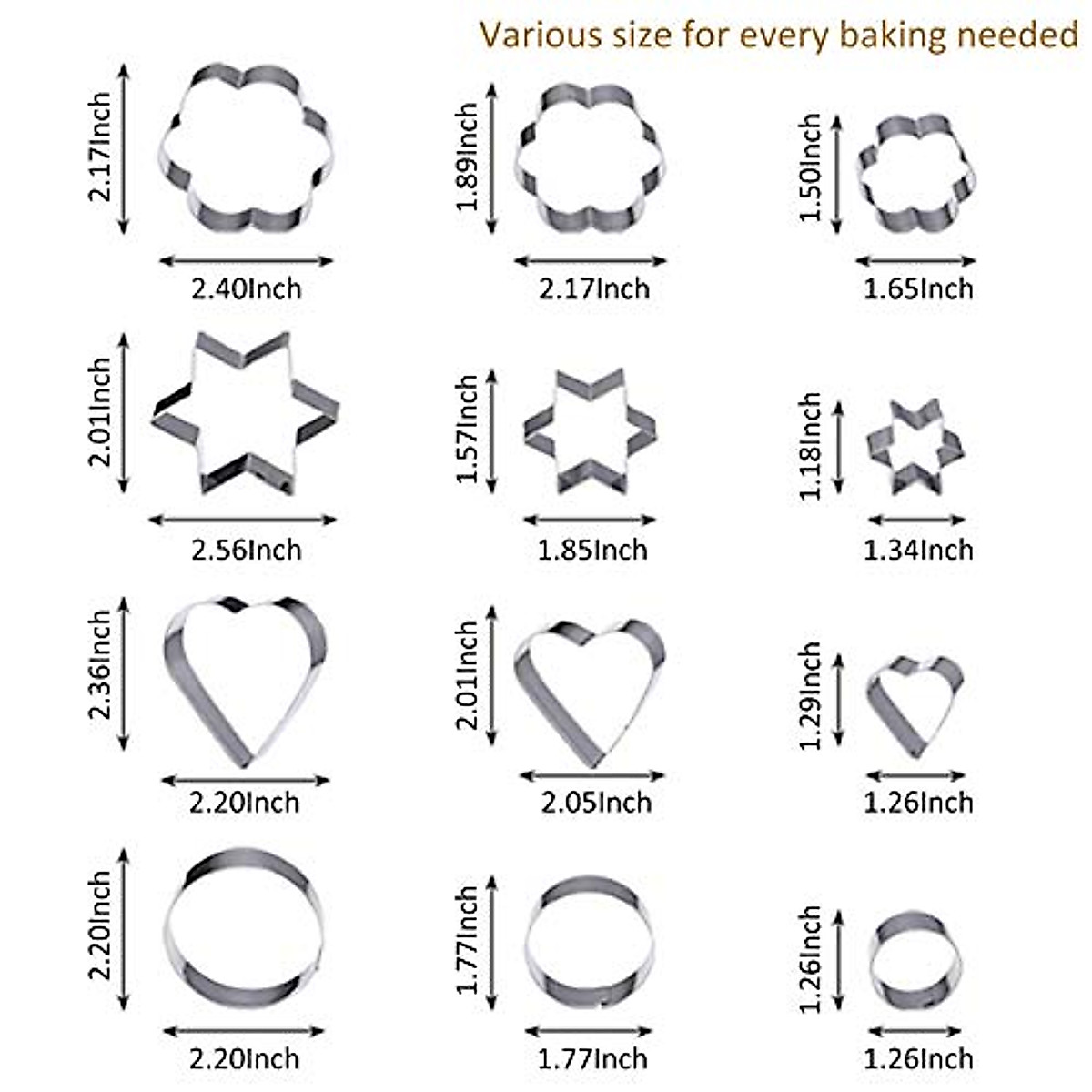 Oneleaf Stainless Steel Cutter Shapes Set,20pcs,Vegetable,Fruit,Mini Pie,Doughnut/Donut,Sandwich,Biscuits,Cookie Metal Easter Fun Cutter Model,For Baking&Decorative Food,Kids,Christmas Holiday Party…