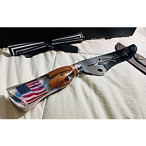 Silver Knife - Blade work of art - Made in Brazil - American Style Handle