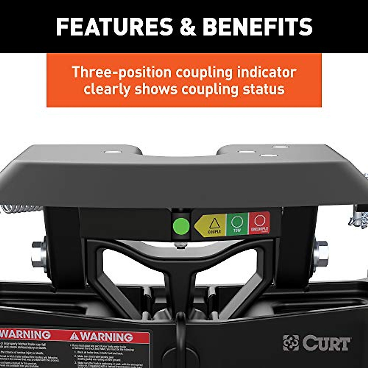 CURT 16590 A30 5th Wheel Hitch Head Only, Legs or Roller Required, 30,000 lbs