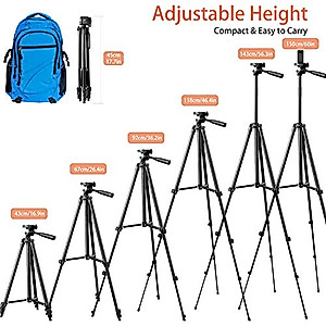 60" Phone Tripod, UEGOGO Tripod for iPhone with Remote Shutter and Universal Clip, Compatible with iPhone/Android/Sport Camera Perfect for Video Recording/Selfies/Live Stream/Vlogging