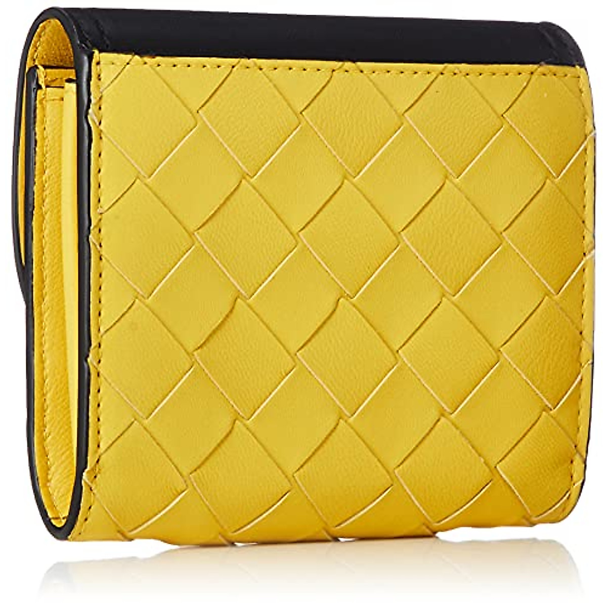 Bottega Veneta 577841 VCCK2 Bifold Wallet, Nero/Yell/Yellsilver