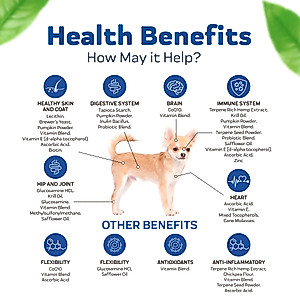 Innovet Pet Advanced Dog Multivitamin Supplements - Probiotics, Calcium, Hemp Seed Powder & Glucosamine for Dogs - Omega 3-6-9 Supplements - Vitamins Supplements for Dog Anxiety Relief – Bacon Flavor