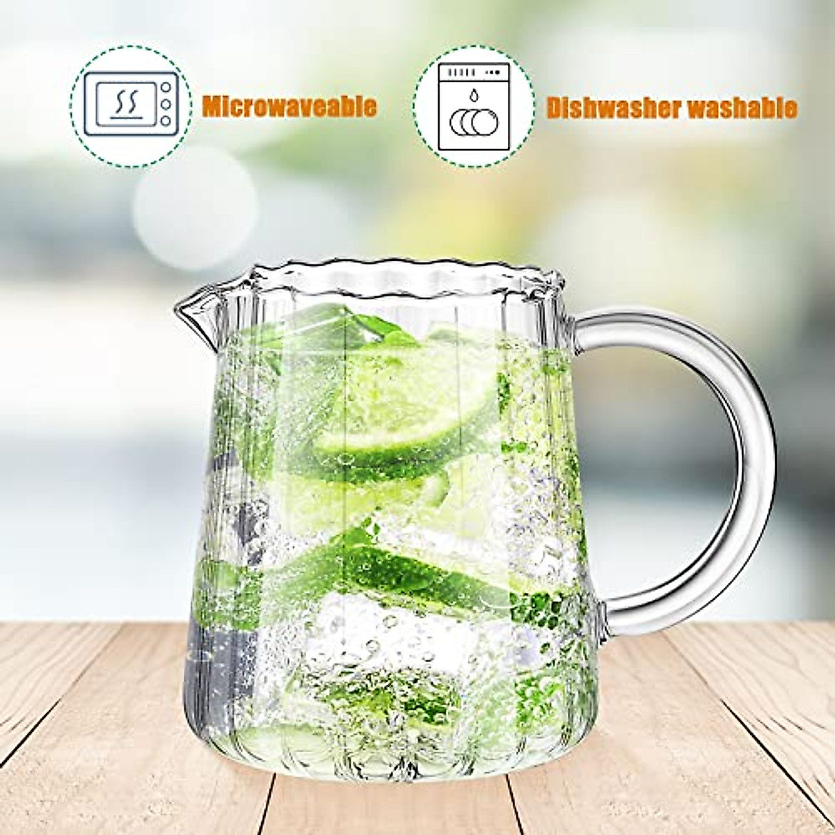 2 Pcs Small Glass Pitcher Elegant Shaped Crystal Glass Creamer Pitcher Glass Tea Pitcher Coffee Milk Creamer Pitcher Creative Milk Frothing Pitcher Milk Frother Cup Creamer Jug(Wave Style)