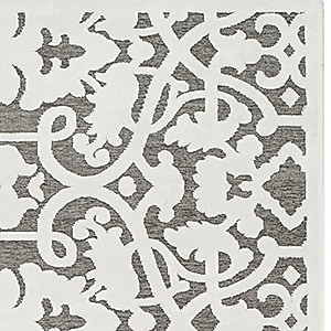 SAFAVIEH Paradise Collection Accent Rug - 3'1" x 4'7", Ivory & Dark Grey, Modern Viscose Design, Ideal for High Traffic Areas in Entryway, Living Room, Bedroom (PARB636C)
