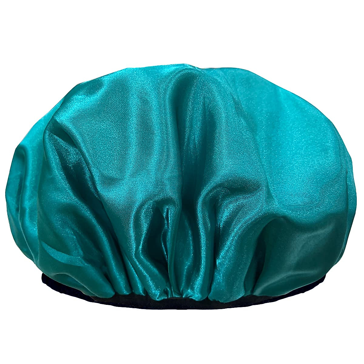 Aquior Shower Cap,Extra Large Triple Layer Bathing Cap with Dry Hair Function for Women Microfiber Terry Cloth Silky Satin 100% Waterproof Reusable Long Hair Bath Caps (Green)