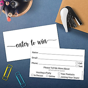 321Done Direct Sales Raffle Tickets (Set of 50) 3.5" x 2", Enter to Win Tickets Lead Sheet, Entry Form Name, Phone, Email for Network Marketing MLM Host Party, White