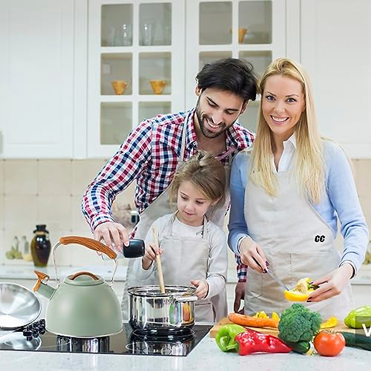 3L Whistling Tea Kettle for Stove Top,Teapot for Stovetop, Wooden Handle for Cool Toch▂20 * 23.5cm/7.78"*9.25"