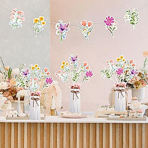24pcs Wildflower Party Centerpieces Wildflower Baby Shower Birthday Bridal Shower Party Decorations Floral Table Centerpiece for A Little Wildflower is on the Way She is a Wildflower Party