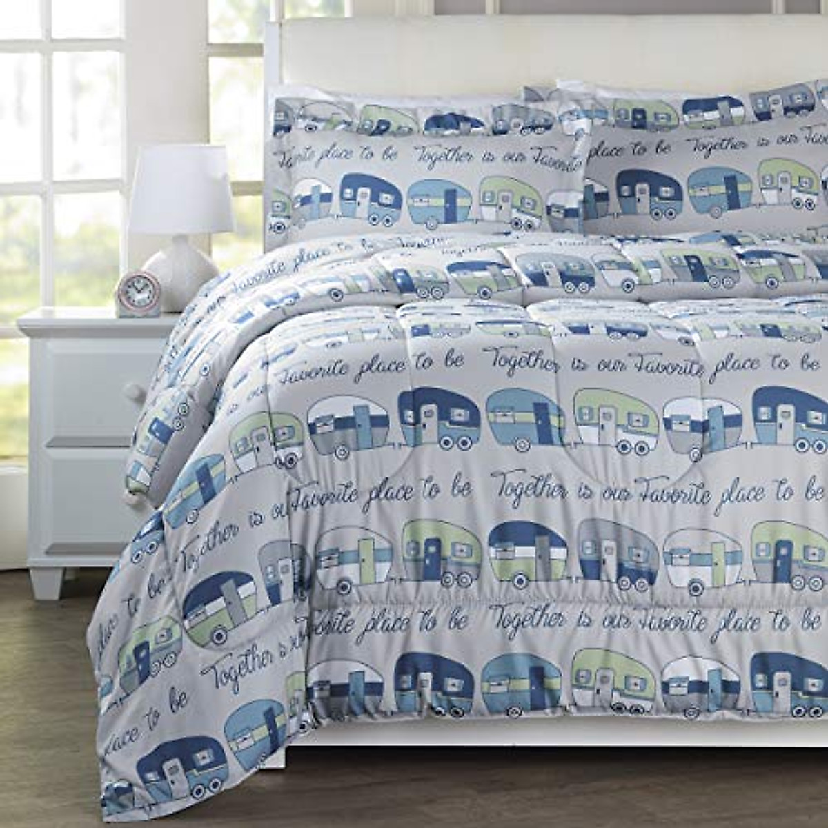The Lakeside Collection Our Favorite Place is Together Bedding Comforter Set - Full/Queen - 3 Pieces