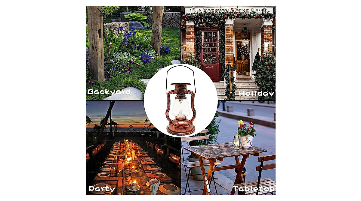 Solar Power Lantern Antique Light for Garden & Patio Decor
