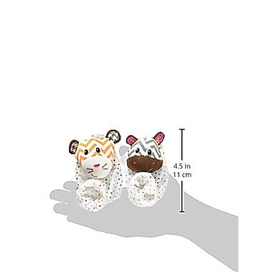Infantino Foot Rattles, Zebra & Cheetah, Soft Baby Sock Rattles - Encourages Hand-Eye Coordination, Discovery Toy - Machine Washable