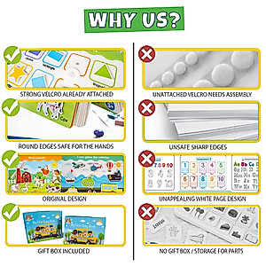 Twinventures Montessori Preschool Busy Book for Toddlers, Autism Sensory Educational Toys, Assembled Activity Binder for Early Learning, Preschool Learning Activities