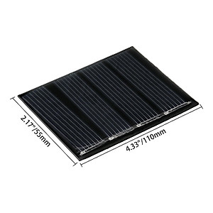 10Pcs Mini Solar Panels for Solar Power, 12V 70mA Mini Solar Panel Kit DIY Electric Toy Photovoltaic Cells Solar Epoxy Cell Charger 4.33"*2.17"(110mm*55mm)