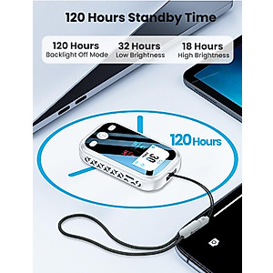 LSENLTY Upgraded Portable Carbon Monoxide Detectors, 120-Hour Standby Time, 3 in 1 CO Monitor(Temp, Humidity and CO Value), Alarm Function, Lanyard and Bracket Design, Easy to Use CO Detector