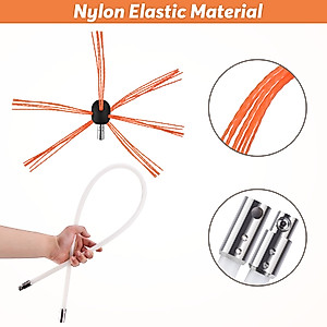 Slendor Chimney Sweep Kit, 39 Feet Chimney Cleaning Kit Chimney Cleaning Tool Chimney Brush with Button Locking System with 12 Nylon Flexible Rods for Sweeping Chimney Fireplaces.