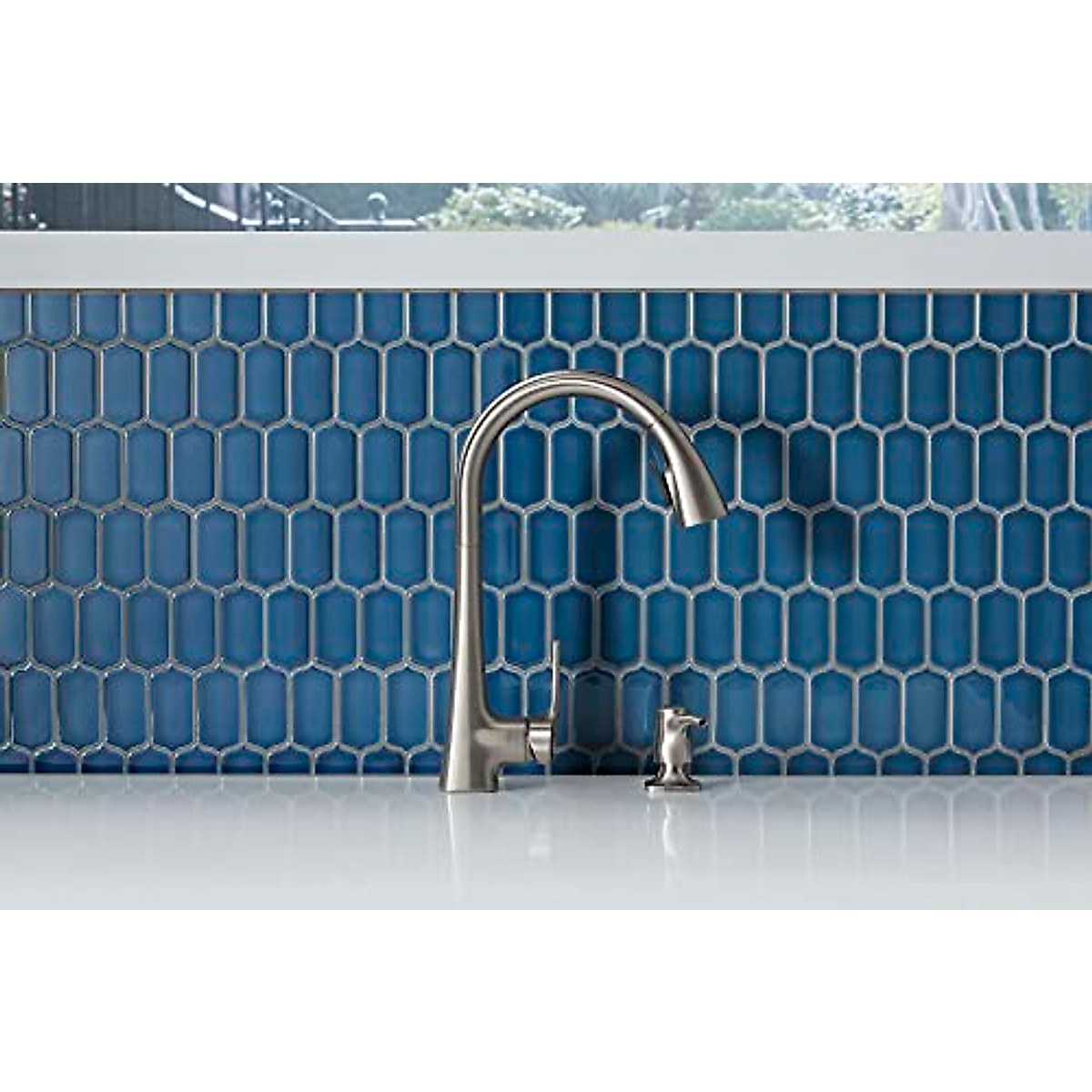 KOHLER R26281-SD-VS Maxton Touchless Pull-Down Kitchen Faucet with Soap Dispenser, Kitchen Sink Faucet with Pull Down Sprayer, Touchless Activation Faucet, Vibrant Stainless