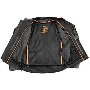 Milwaukee Men's Premium Leather Vented Scooter Jacket (Black, Large)