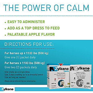 Vetoquinol Zylkene Equine Behavior Support Horse Supplement Powder 2000mg, 20ct