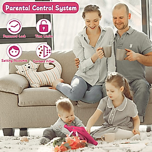 SGIN Tablet for Kids 2GB RAM 64GB ROM, 10 Inch Android 12 Kids Tablet with Case with Parental Control APP, Dual Camera, WiFi, Educational Games，iWawa Pre Installed （Pink）