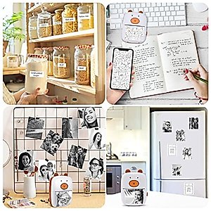 Vickes Mini Printer for iPhone and Android, Wireless Mini Photo Printer Label Printer, Portable Bluetooth Mini Thermal Printer for Printing Label, Journal, Study Note, Compatible with iOS & Android