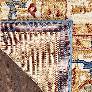 Nourison Grafix Vintage Navy Gold 2' x 4' Area -Rug, Easy -Cleaning, Non Shedding, Bed Room, Living Room, Dining Room, Kitchen (2x4)