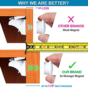 Magnetic Cabinet Locks Replacement Keys (2 Pack) | Baby Proofing Door Locks For Kids Safety Extra Strong Magnets | Universal Fit for Child Safety Cabinet Locks Brand | Key Holder Included