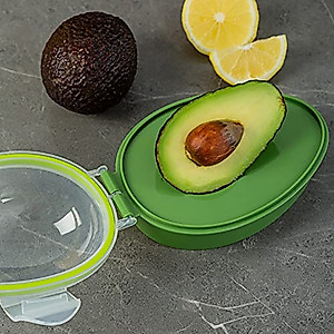 Meideli Avocado Saver Holder, Transparent Avocado Saver Keeper Fruit Storage Container, Vegetable Container Keep Fresh Kitchen Accessories, Keep Your Avocados Fresh for Days Green