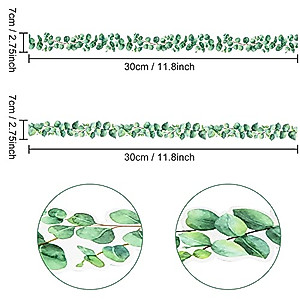 Eucalyptus Border Bulletin Board Classroom Boho Bulletin Wall Decor Trim Border Decor Wall Decals Border Tropical Leaves Greenery Wall Decoration (Eucalyptus Style, 59ft)