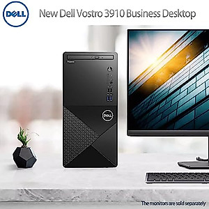 Dell Vostro 3910 Business Desktop Computer, 12th Gen Intel Core i5-12400 Processor, 16GB DDR4 RAM, 256GB PCIe SSD + 1TB HDD, WiFi 6, DVD-RW, Display Port, HDMI, Windows 11 Pro, Black
