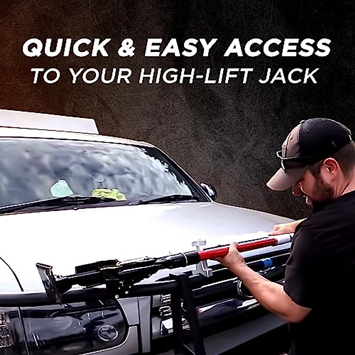 Southern Powersports High Lift Jack Mount, Attaches High Lift Jacks onto 1-inch to 2.5-inch Round or Square Tubing, High Lift Jack Adjustable Tube Mount System, Includes 3 U-Bolt Sizes, Silver