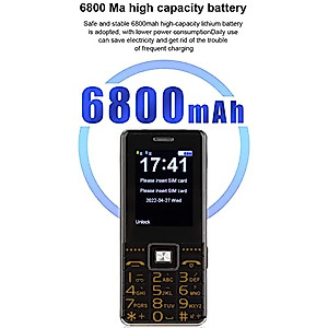 Heayzoki Cell Phone for Seniors, G600 Mobile Phone Big Button Senior Cell Phone 2G 6800Mah Multifunctional Large Capacity Dual Card Dual Standby Loud Voice for Older People(Black)