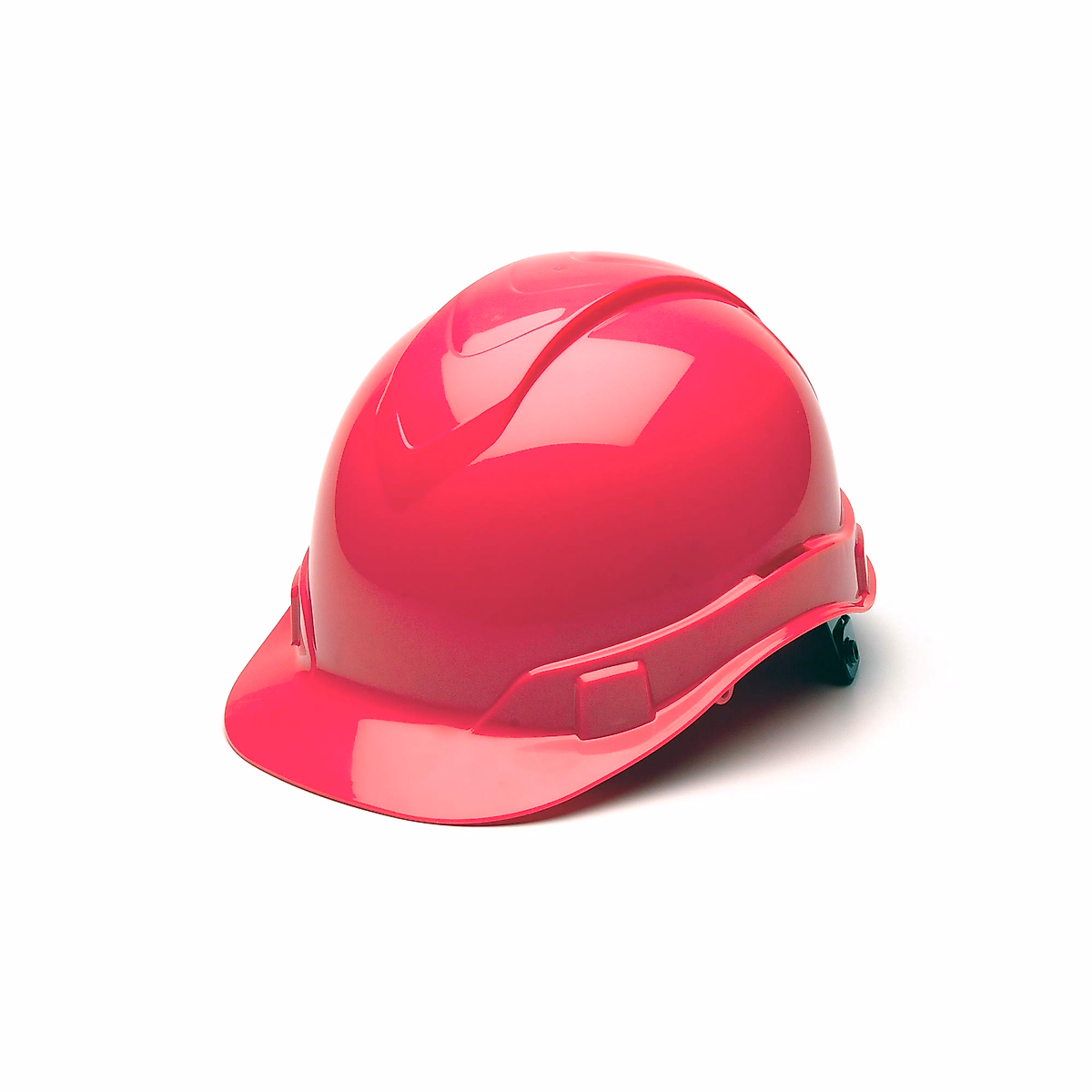Pyramex Ridgeline Cap Style Hard Hat, 4-Point Ratchet Suspension, Hi-Vis Pink