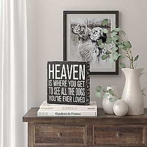 Barnyard Designs Wooden Box Sign Motivational Desk Decor, Primitive Decor Office Desk Decorations for Women Office or Bathroom Shelf Inspirational, Spiritual (Heaven is Where)