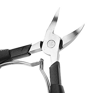 Nail Cuticle Pliers Stainless Steel Cuticle Scissors Non Slip Pedicure Cutter Tool for Home Use for Nail Care for Men and Women for Different Nail(Black)