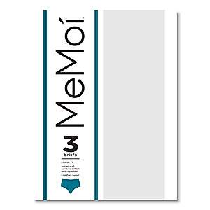 MeMoi Ladies Combed Cotton Basic Brief Underwear 3-Pack Black 6M