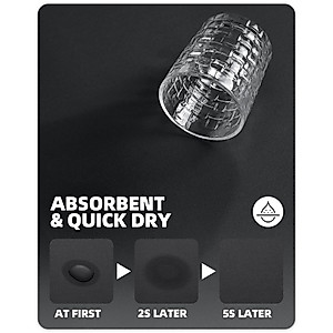 Color&Geometry Dish Drying Mats for Kitchen Counter, Dish Drying Rack Mat Strong Absorbent Water and Quick Dry , Kitchen Counter Mat Non Slip, Black Coffee Maker Mat, 16"X24"