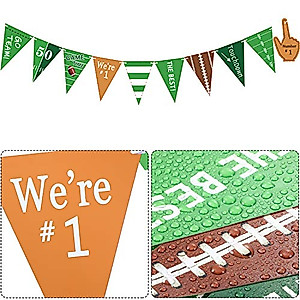Sport Theme Football Flags Banners Decoration American Football Flags Banner Football Party Sign Decorations for Happy Birthday Party Pennant Banner for Olympics, Bar, Sports Clubs, 7.87 x 5.5 Inch