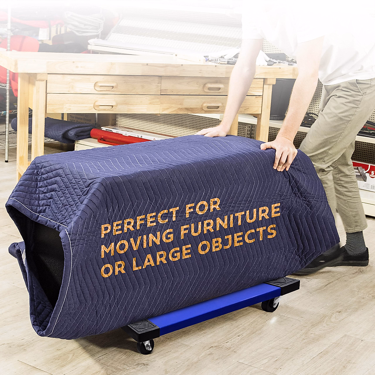 Olympia Tools Plastic Furniture Dolly for Moving with 2000 LB Capacity, 18 x 30 in, Fully Assembled (Two Packs)