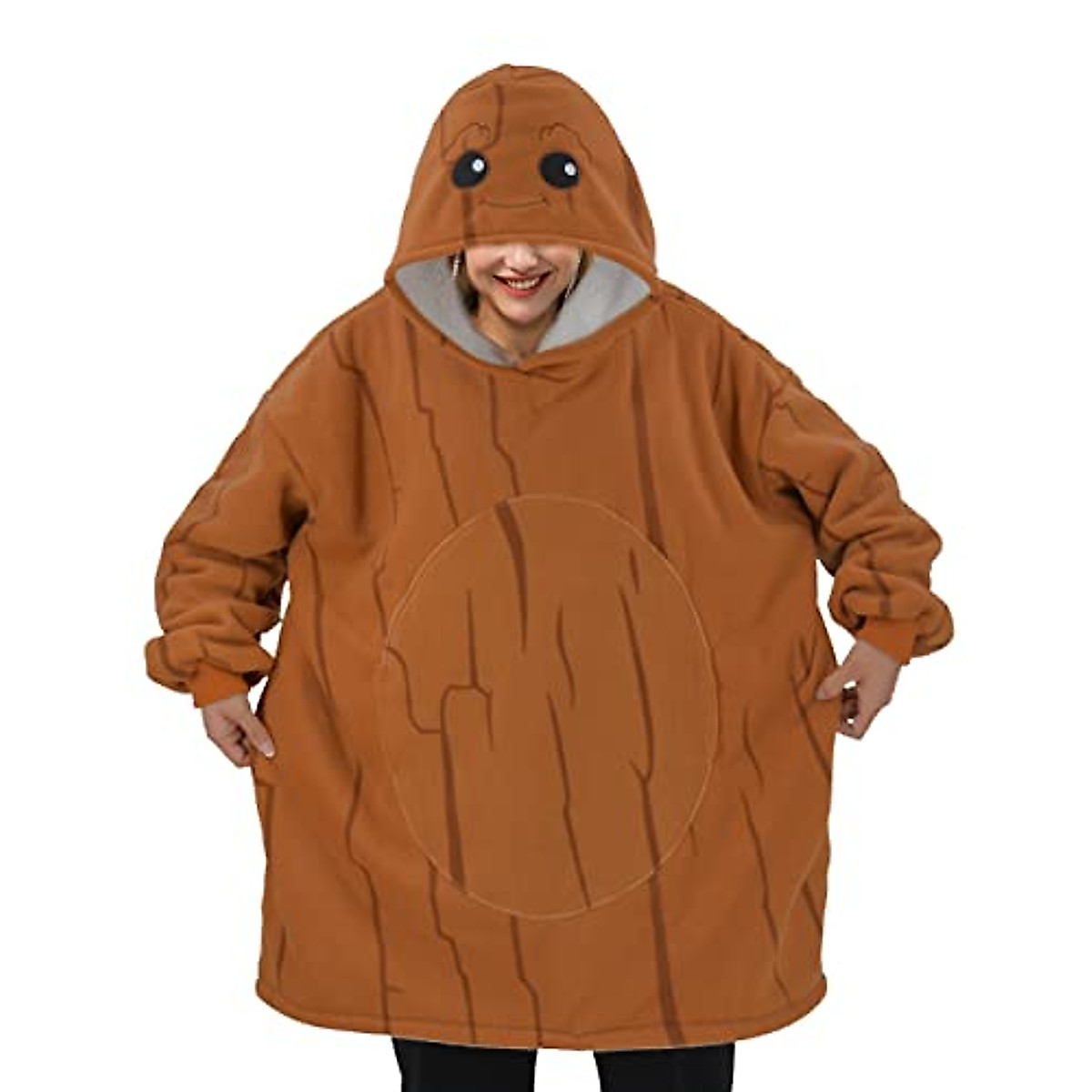 Wearable Blanket Sweatshirt Sherpa Oversized Hoodie TV-Blanket with Sleeves and Pockets for Adults Men Women Teens One Size Fits All