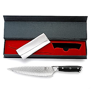 Mercer Culinary M13780 Premium Grade Super Steel, 8-Inch Chef's Knife w/Leaf Pattern Blade, G10 Handle