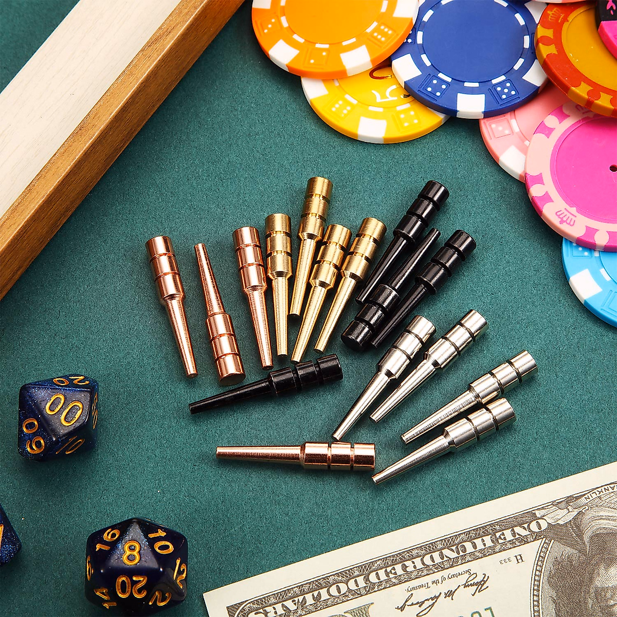 192 Pieces Metal Cribbage Board Pegs Cribbage Pegs Fit 1/8 Holes Cribbage Pins with a Tapered Design Friend and Family Pack for Cribbage Traditional Board Game, 4 Colors