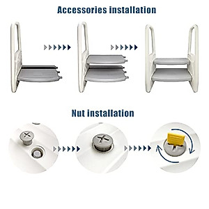 Two Step Kids Step Stools,Toddler Toddler Stool,Kids Hand Washing Ladder,Toilet Training Stool,Kitchen Bathroom Toddler Toddler Helper with Arc Handrail (2 Layer)