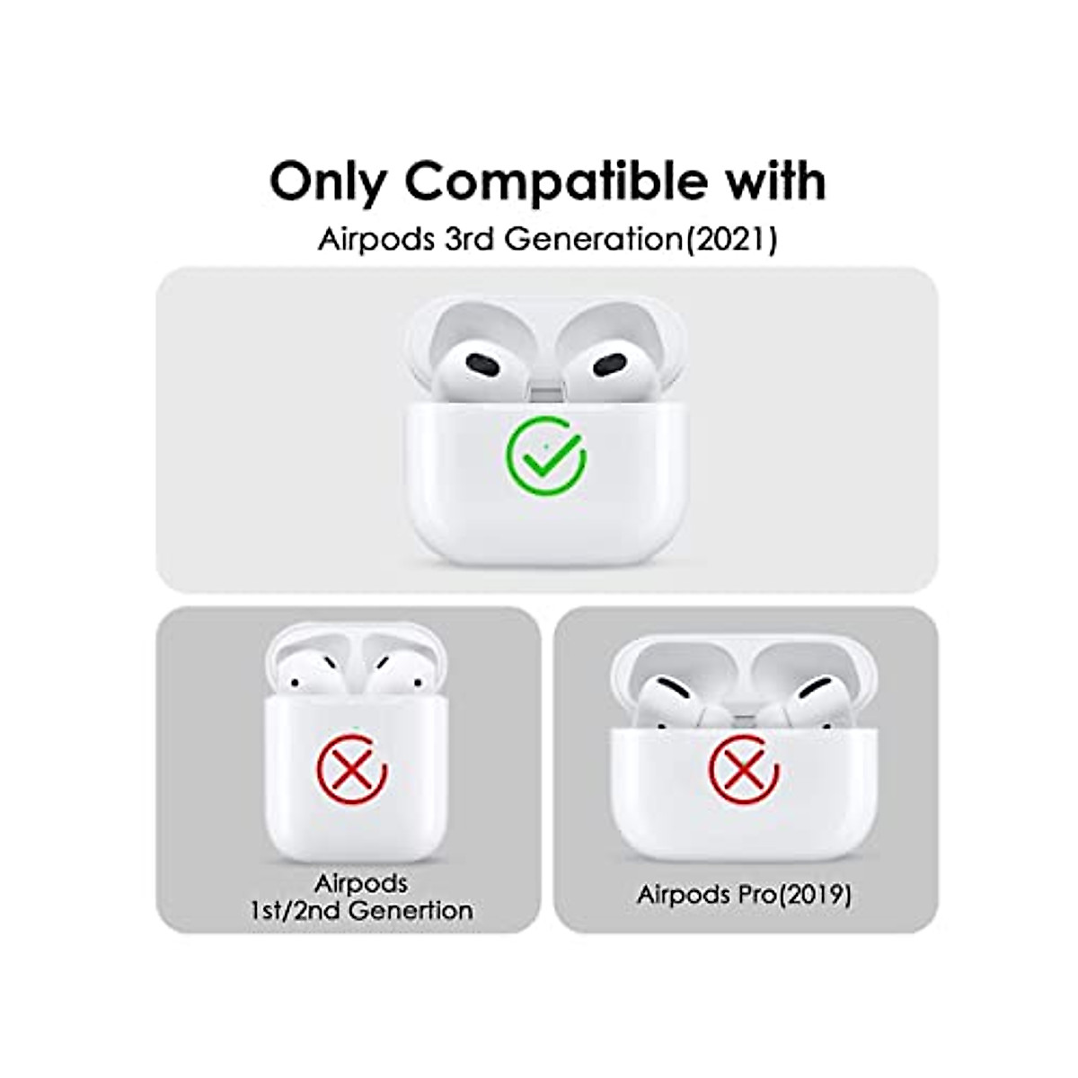 Caselix Cute AirPod 3rd Generation Case with Flower Ornament Keychain Silicone Protective Cover Compatible with AirPods 3rd Generation Women and Girls-Purple Flowers