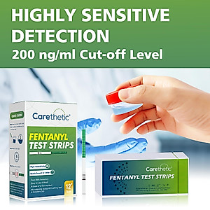 Fentanyl Testing Strips - Carethetic Fentanyl Test Strips for Powder, Liquid & Pills - Fentanyl Test Kit for Drugs Includes - 12 FYL Test Strips + Micro Scoop + Specimen Cup + Manual + Quick Guide