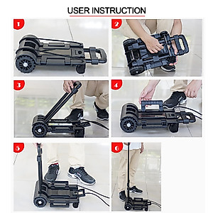 Foldable Plastic Folding Cart Lightweight Folding Shopping Trolley Mini Luggage Hand Truck for Travel Shopping Moving Office Use (2-Wheels)