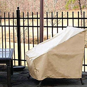 FDW Patio Furniture Covers Outdoor Patio Table Chair Sets Covers BBQ Grill Gas Grill Cover 600 * 300D Polyester Fabric Resistant UV Resistant Waterproof Dust Proof Garden, Khaki (36x41x41 Inches)